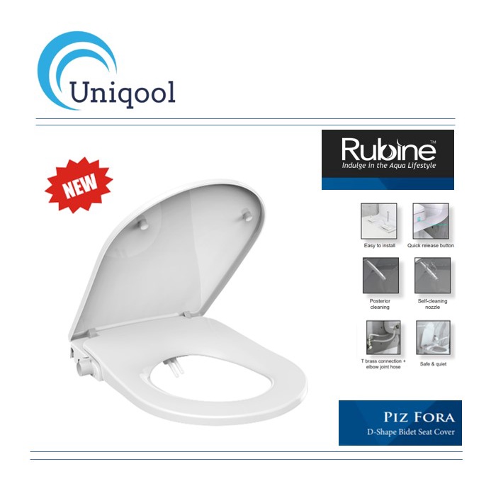 RUBINE Piz Fora D-Shape Bidet Seat Cover (White) | Shopee Singapore