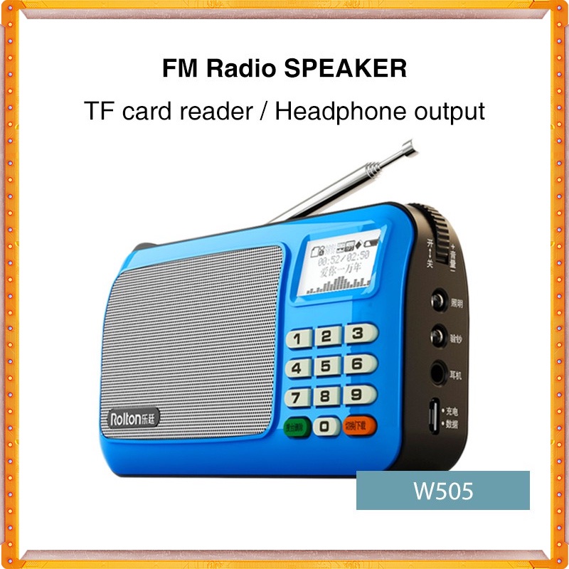 Mini FM Radio W505 Portable Music Player with SD Card Slot Light-Weight ...