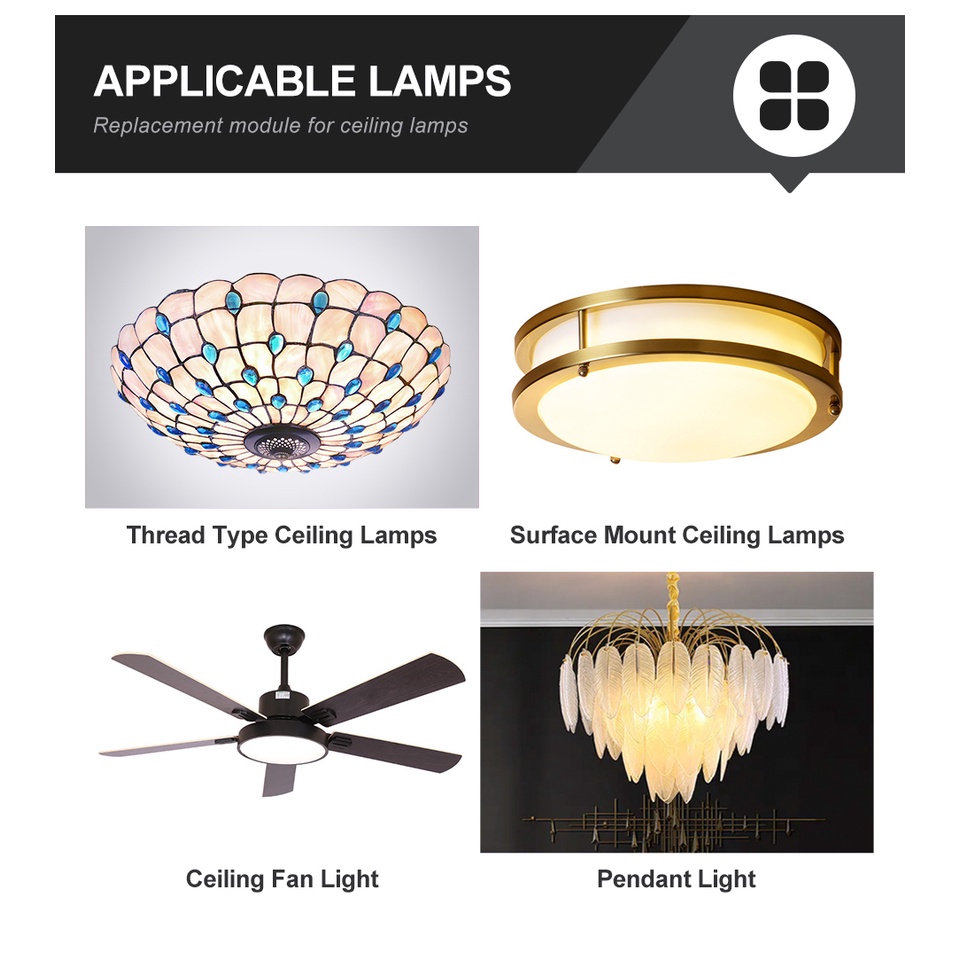 Led Ceiling Light Replacement Led Light Panel Dimmable Round Led Module ...