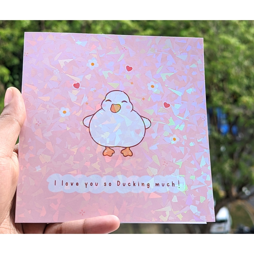 Cute I love you so ducking much greeting card, Cute card for him/ her ...
