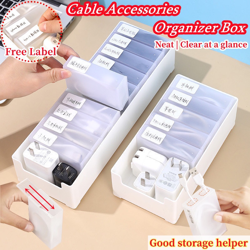 Data Cable Organizer Box Wire Earphone Storage Box Desk Organiser USB ...
