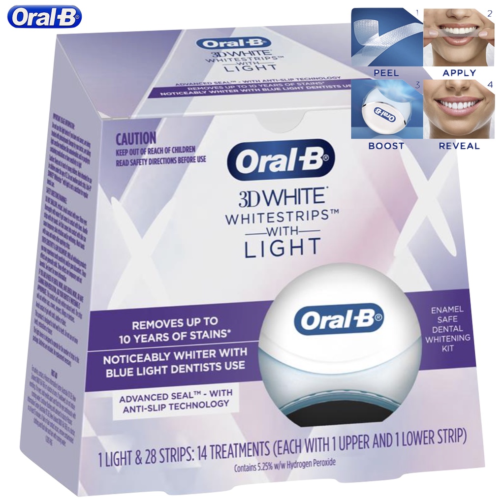 Oral B 3D LED Light Kit with White Strips Teeth Whitening 14 Treatments ...