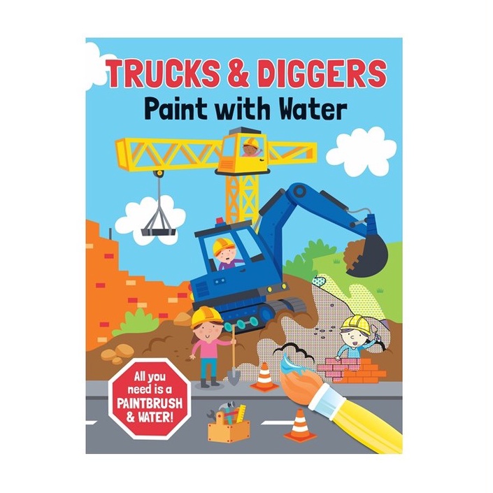 Trucks & Diggers Paint With Water Activity Book For Kids to Paint ...