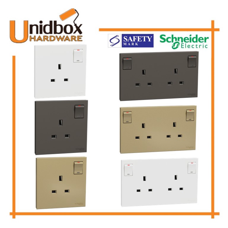 Schneider Electric AvatarOn C: 13A 250V 1 gang or 2 gang with switch ...