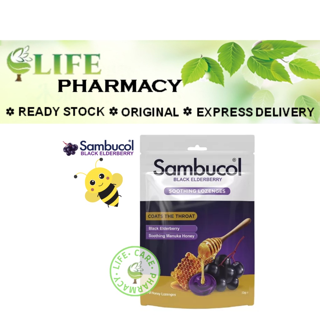 Sambucol Soothing Candy (Black Elderberry & Manuka Honey) | Shopee ...