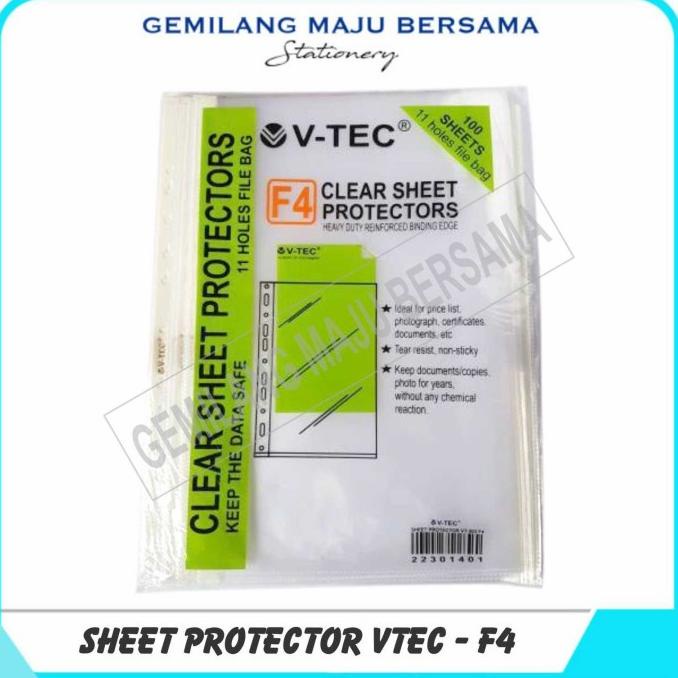 Sheet Protector / Pocket File V-Tec F4 (Fill 100Lb / Pack) | Shopee ...