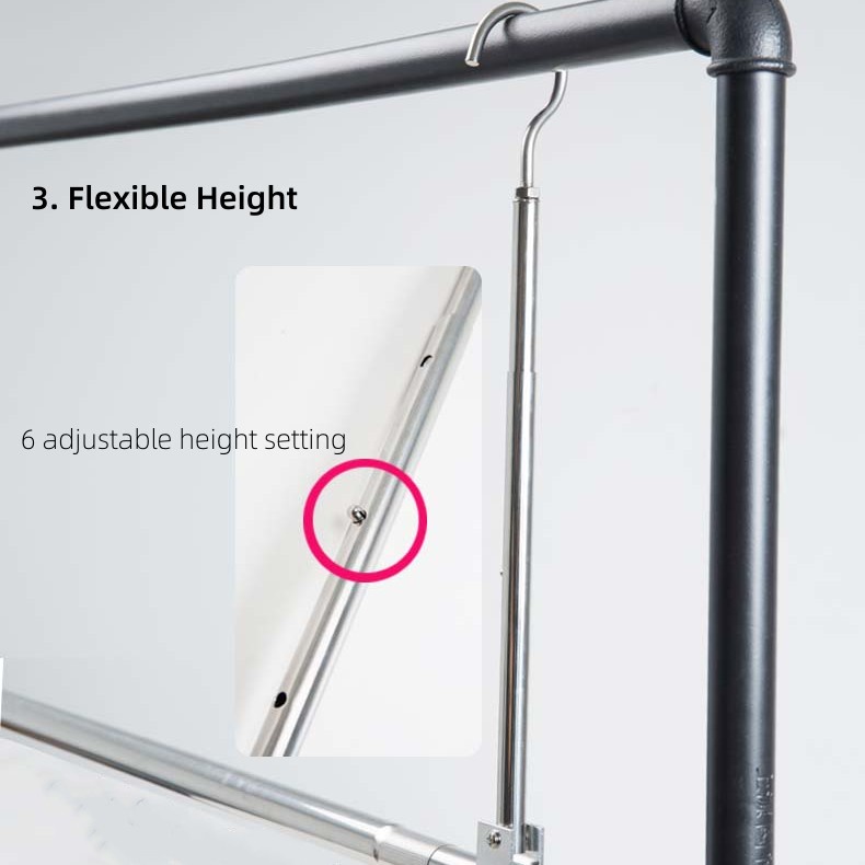 SG Multifunction No need Install Telescopic Clothes Laundry Rail Rod ...