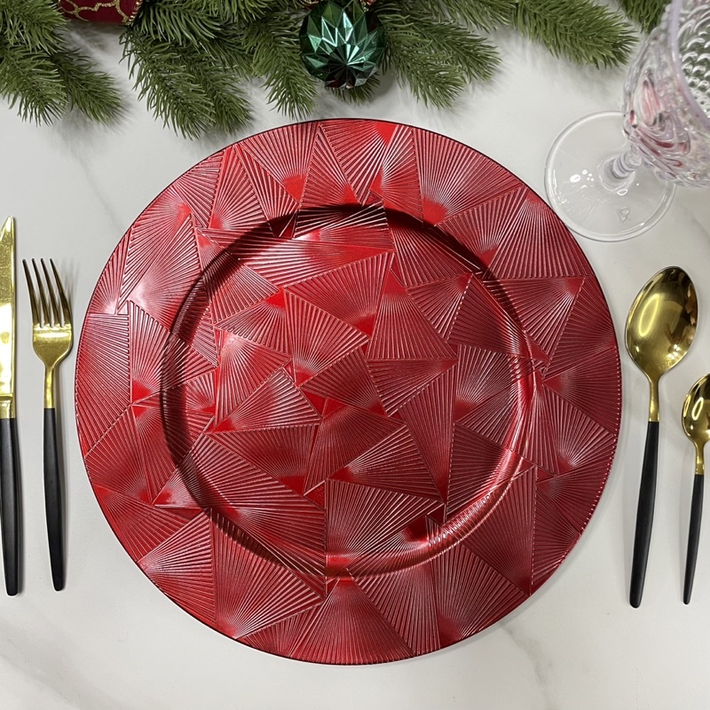 Charger Plates Set, Renaissance Red Decorative Charger Plates for ...