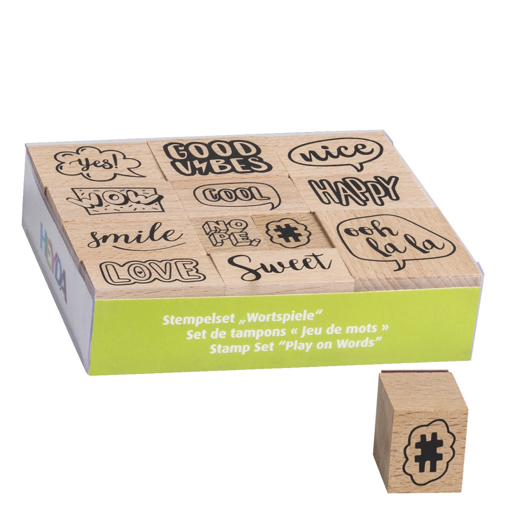 Heyda 12pc Stamp Set Play with words, 12x10x3 cm, 204888682 ...