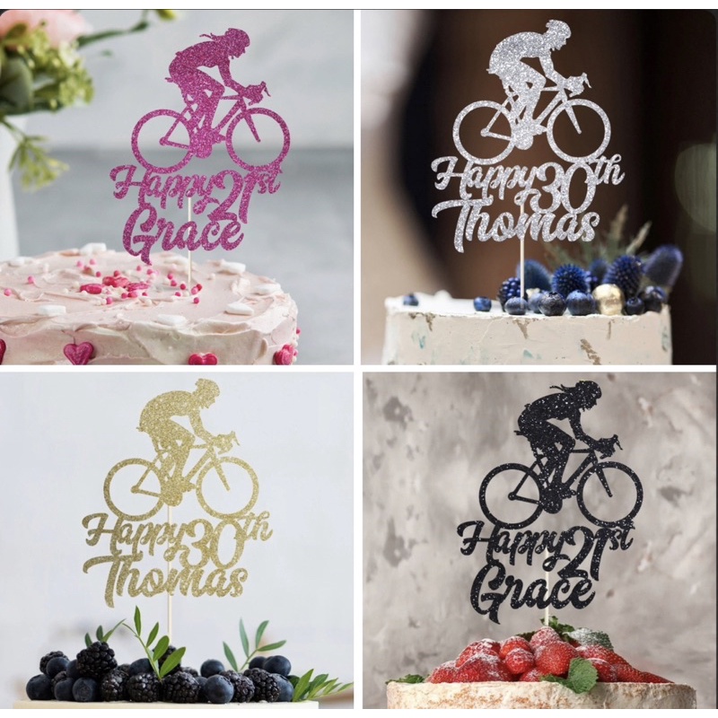 [Sg Seller] Bicycle theme Cake Topper | Custom Cake Topper | Custom ...