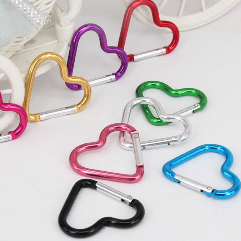 5 # Color aluminum alloy buckle heart-shaped outdoor safety buckle ...