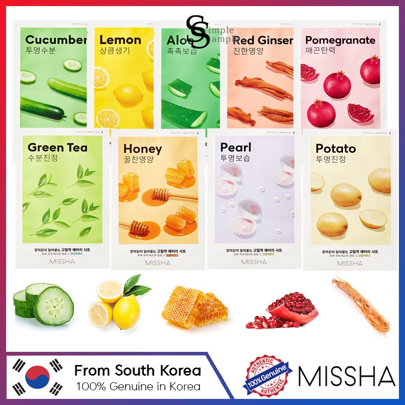 [MISSHA] Airy fit sheet mask korea 12 type beauty masks | Shopee Singapore