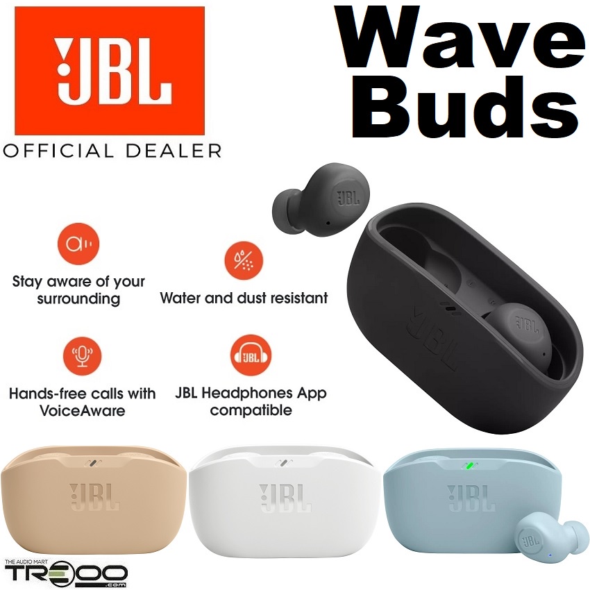 JBL Wave Buds True Wireless In-Ear Earphone with Microphone | Shopee ...
