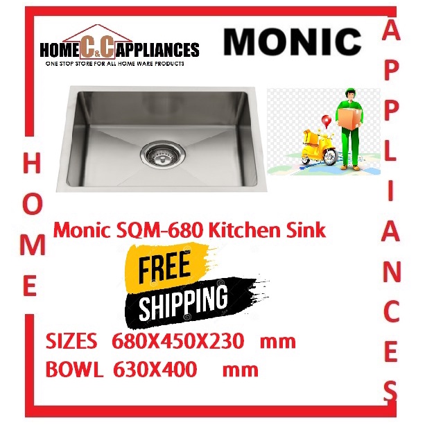 Monic SQM-680 Stainless Steel Single Bowl Kitchen Sink | Shopee Singapore