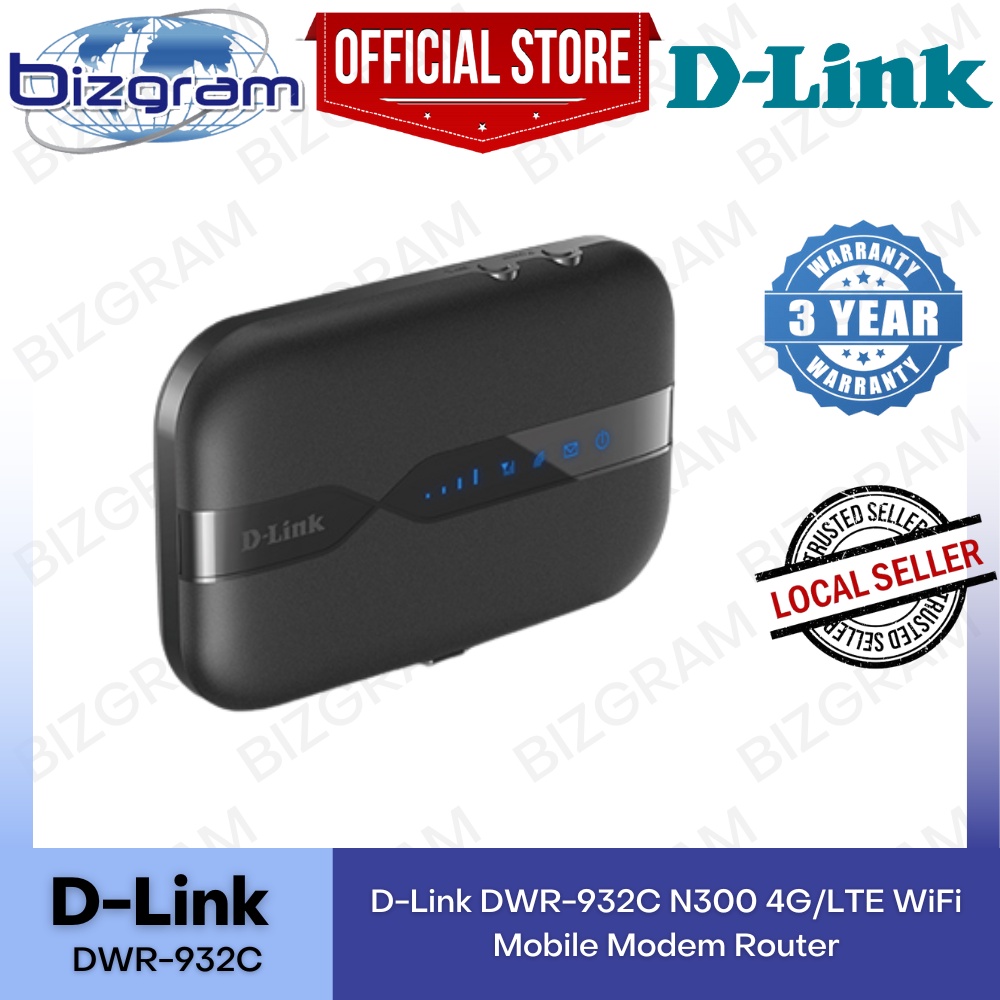 D-Link DWR-932C N300 4G/LTE WiFi Mobile Modem Router (3-Years SG Warranty) | Shopee Singapore