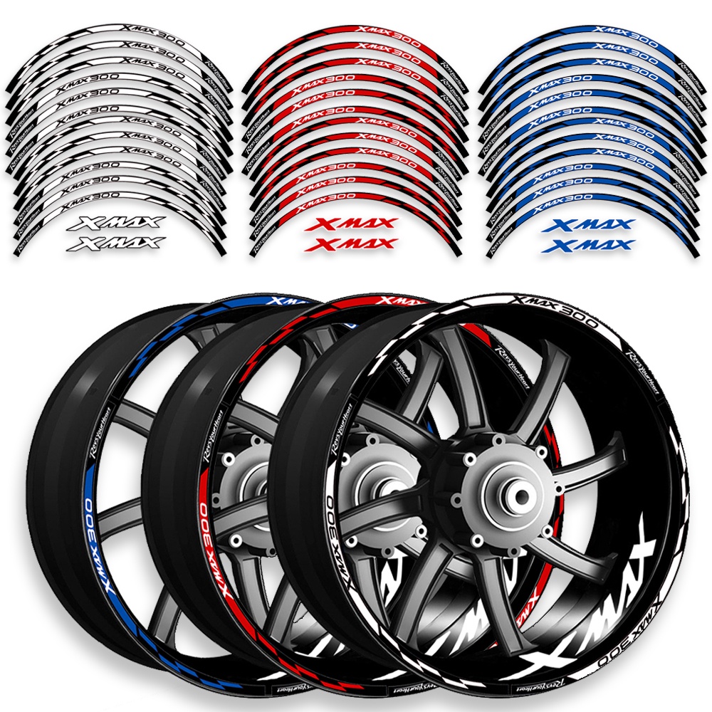Xmax 300 Motorcycle Wheel Hub Sticker Yamaha Reflective Wheel Hub ...