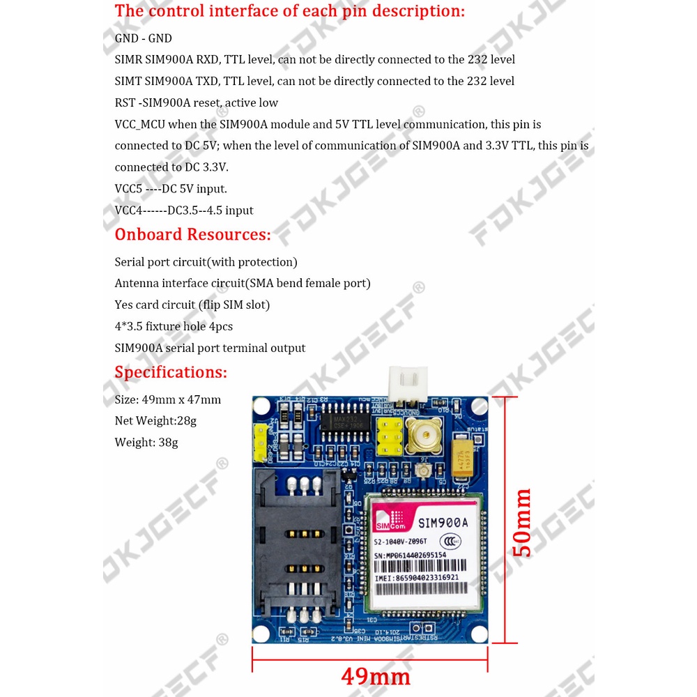 SIM900A / SIM900 V4.0 GPRS/GSM Shield Development Board Quad-Band ...