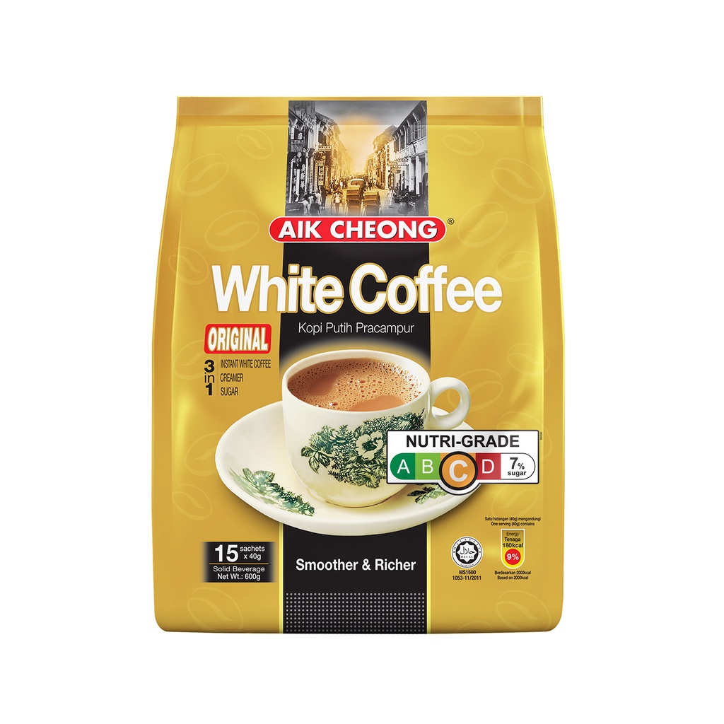 Aik Cheong 3 In 1 White Coffee Orignal 12s x 40g - Bundle of 6 | Shopee ...
