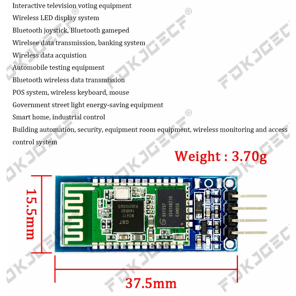 HC06 HC-06 Wireless Serial 4 Pin Bluetooth RF Transceiver Module RS232 TTL for Arduino bluetooth ...
