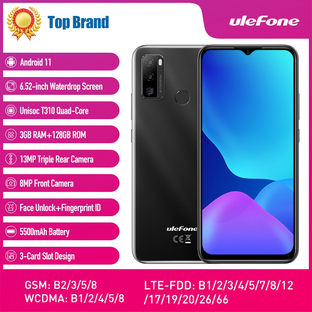 Ulefone Note 10P Smartphone 128GB ROM Android 11 6.52" Octa Core 4G Cellphone 5500mAh ...