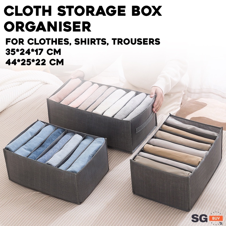 [SG Stock] Clothes Organizer Wardrobe Organiser Storage Drawer Box Home ...