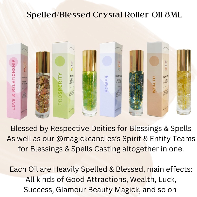 INSTOCK Crystal Roller Oil Witchcraft Amulet Spelled Blessed | Success ...