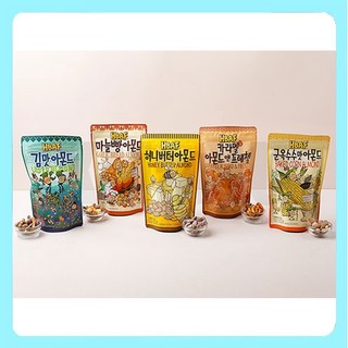 HBAF Korean Seasoned Almonds Snack 40g 120g 12 Flavor (Honey butter ...
