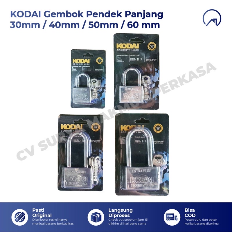 Kodai STAINLESS STEEL Padlock 50 60MM Long/Short Neck 50MM 60MM ...