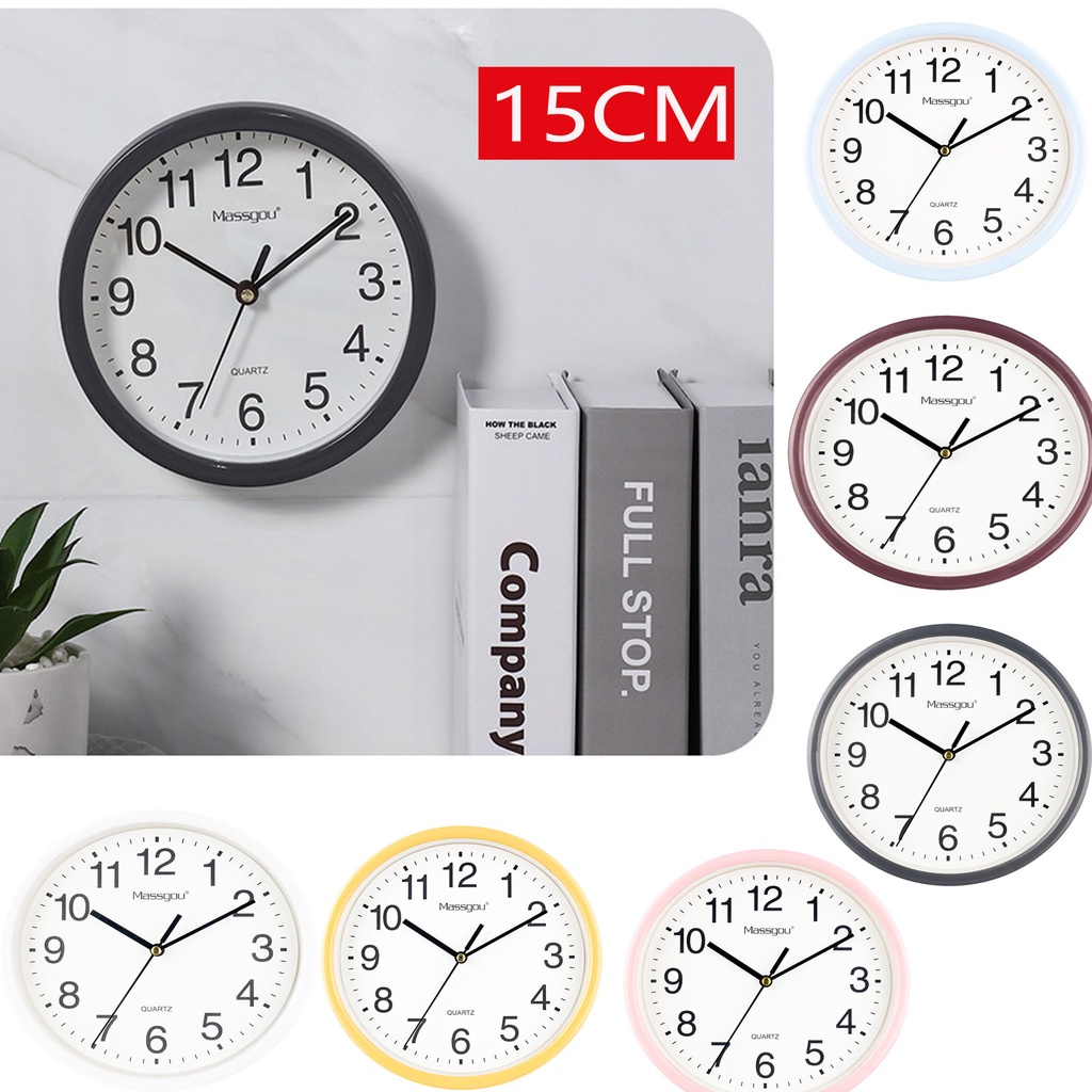 Massgou Japan Quartz Movement 15cm Modern Simple and stylish Silent Jam Dinding Wall Clock ...