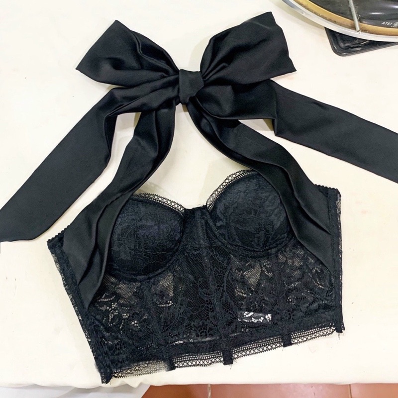 Lace and silk lace corset can be worn in 2 ways (with breast pads ...