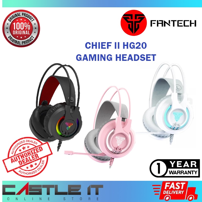 Fantech Chief II HG20 BLACK WHITE SAKURA PINK RGB Wired Gaming Headset ...