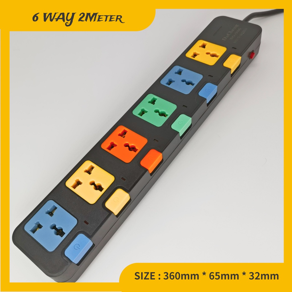 Universal extension socket 3/4/5/6WAY Fast charge power socket with USB ...