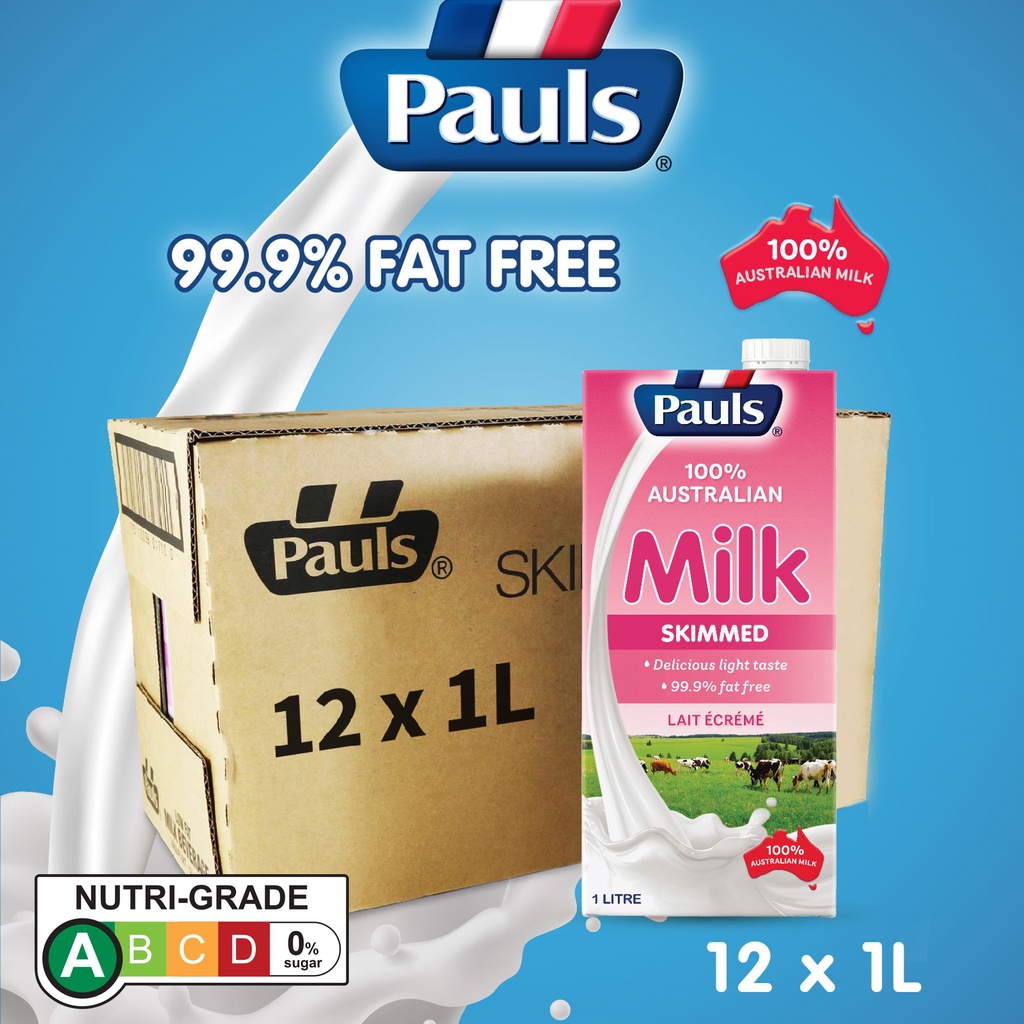 [1 Carton] Pauls Skimmed Uht Milk (12x1L) | Shopee Singapore