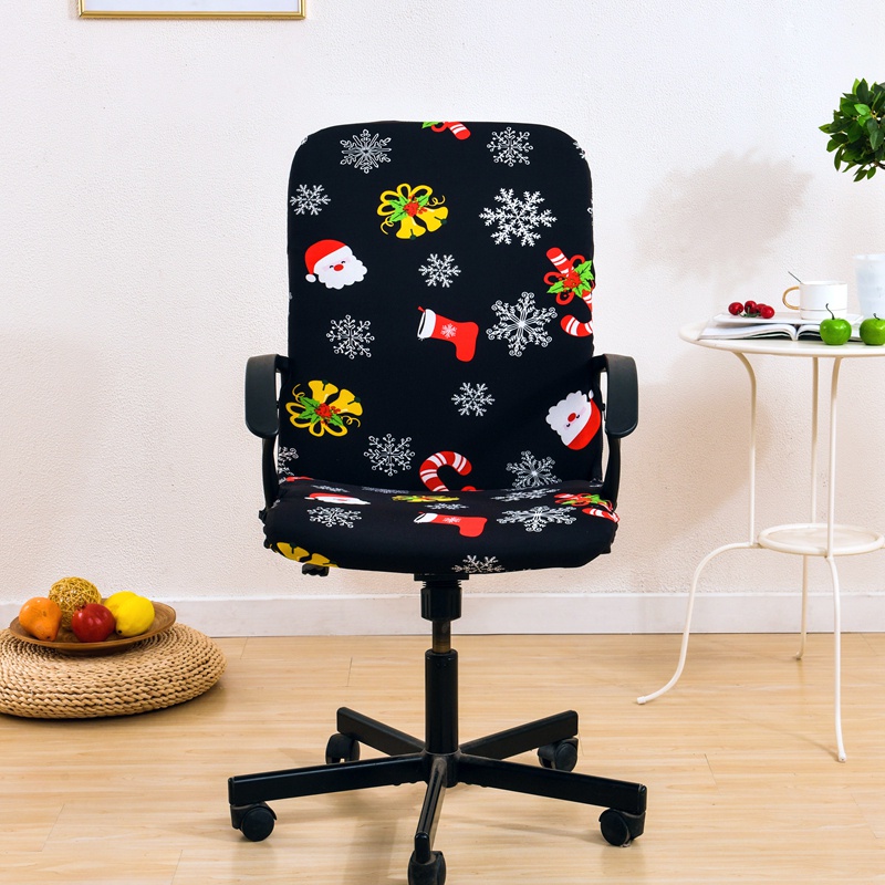 Elastic Computer Office Chair Cover Floral Printed Anti-dirty Rotating ...