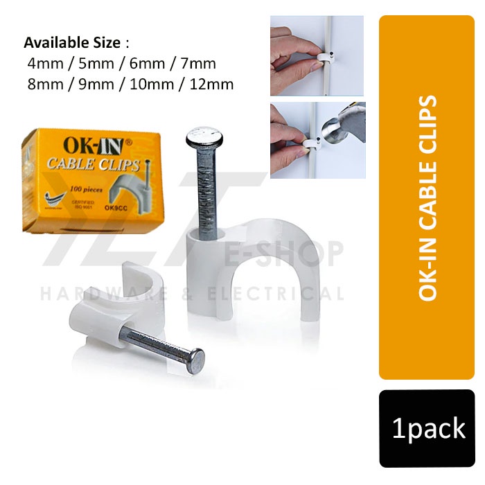 OK-IN Cable Clips / Cable Wall Clips (per pack) | Shopee Singapore
