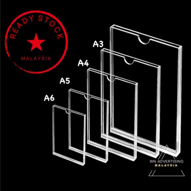 Acrylic Pocket Acrylic Frame-Holder-Acrylic Sheet-Size-A3/A4/A5/A6 ...