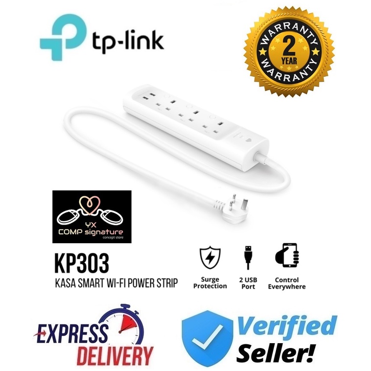 TP-Link KASA KP303 / P304M 3 Outlets WiFi Smart Strip Power Extension ...