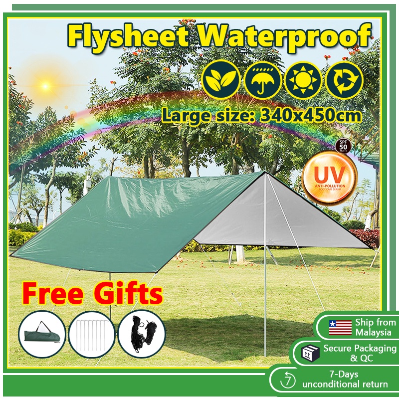 Weight Flysheet Waterproof Groundsheet Camping Tarp Tent Shelter Alas ...