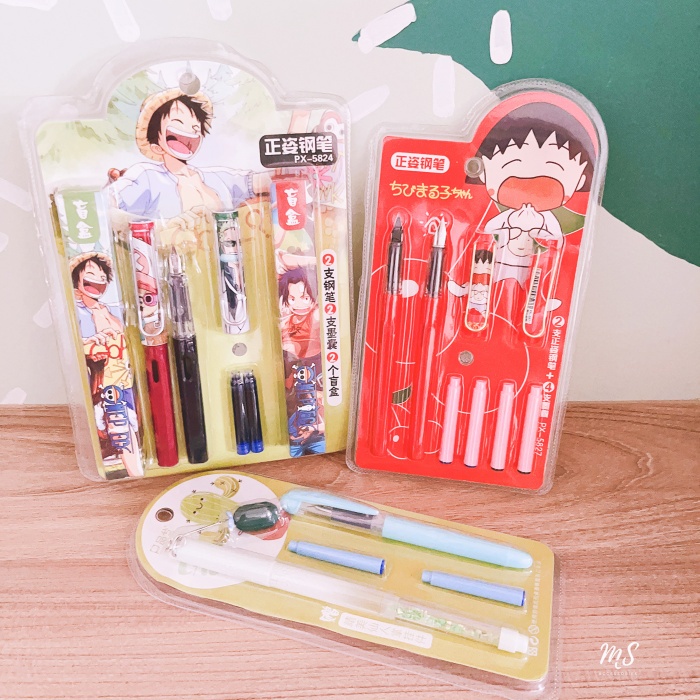 [SG Stock] Anime One Piece Chibi Maruko Chan Black Ink Fountain Pen ...