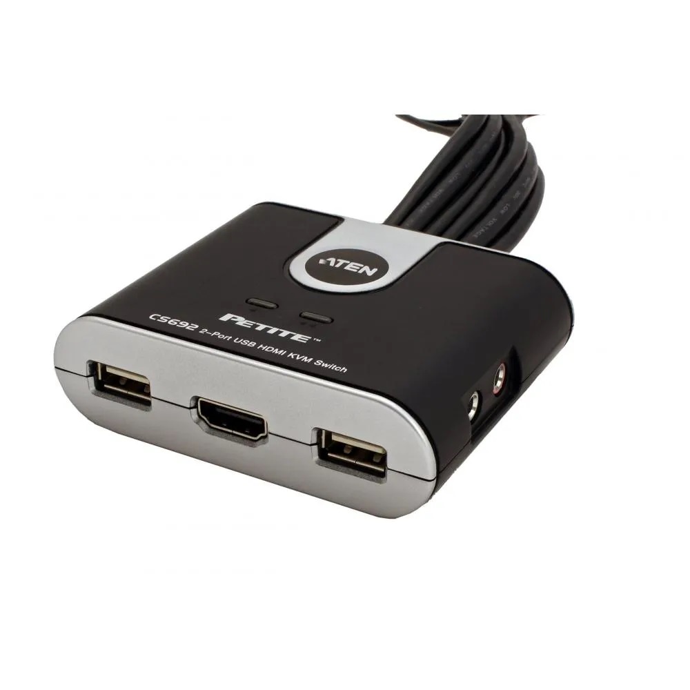 ATEN CS692 2 PORT USB HDMI/AUDIO CABLE KVM SWITCH WITH REMOTE PORT ...