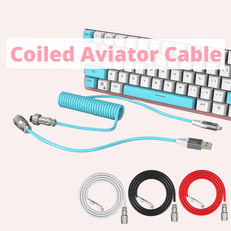 【SG】Double Sleeved Coiled Aviator Cable USB Type-C Keyboard Cable ...