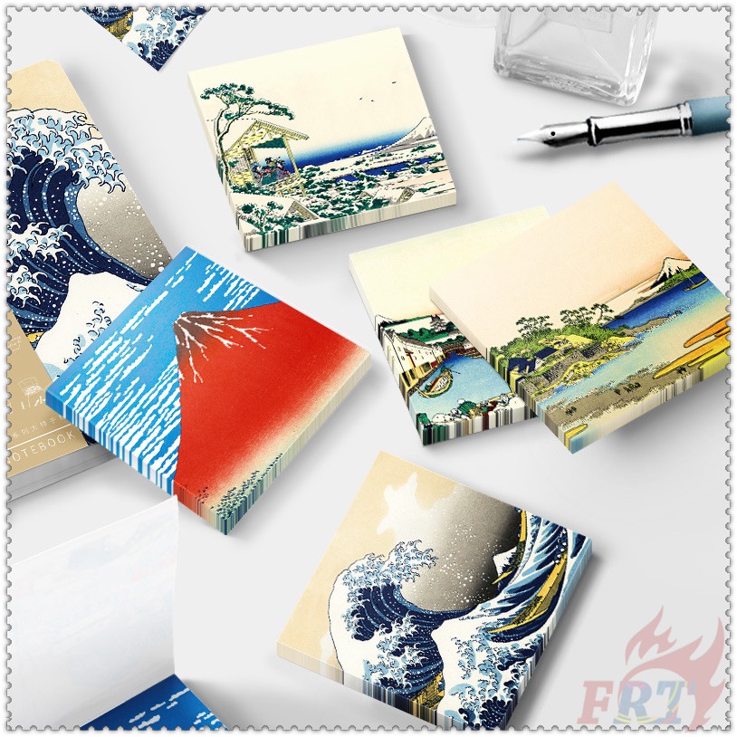 Japonism Ukiyoe：The Great Wave off Kanagawa / Nihonbashi bridge in Edo / Red Fuji Memo Pad ...