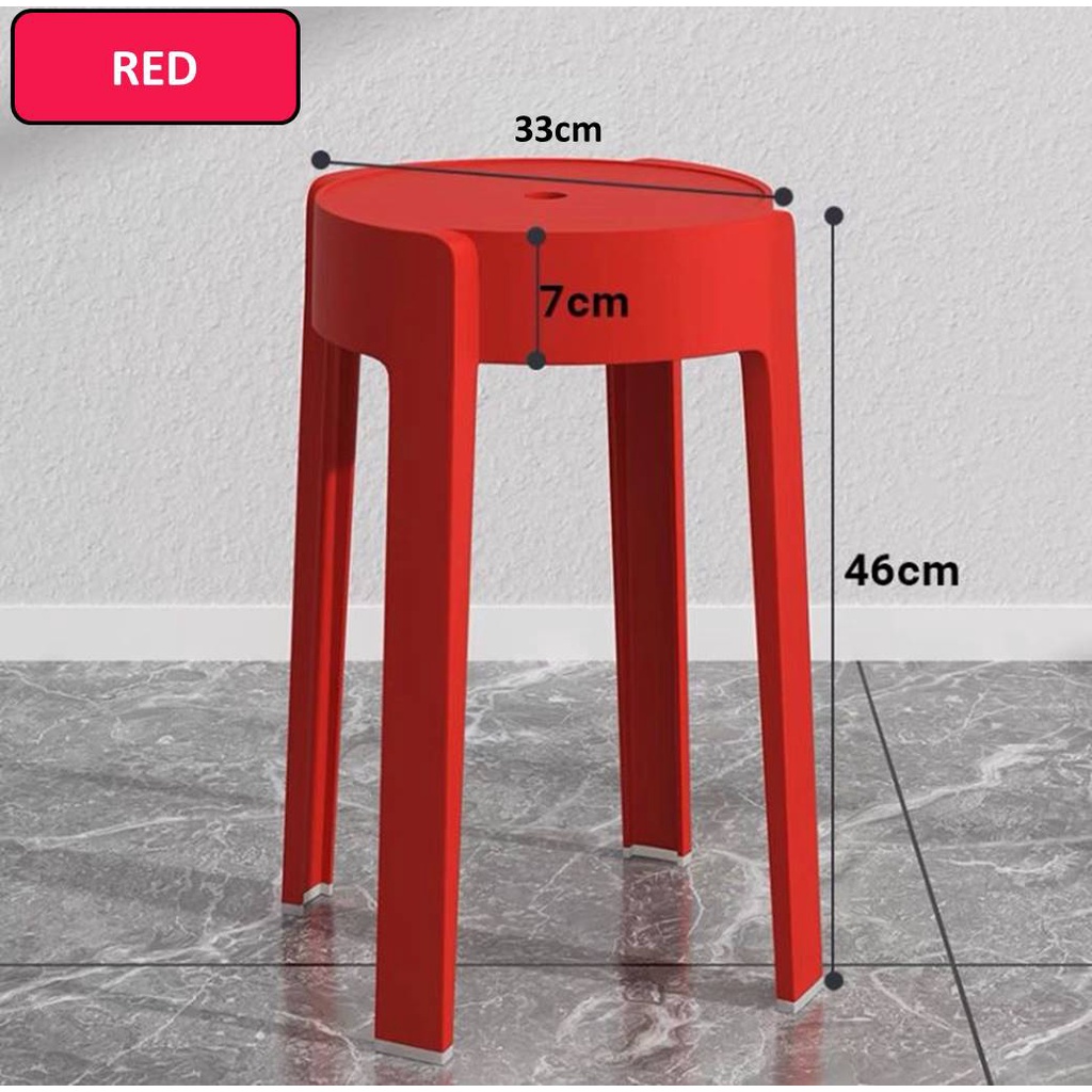 ⚡️SG SELLER⚡️ Stackable Plastic Stool Chair Upgraded Modern/Simple ...