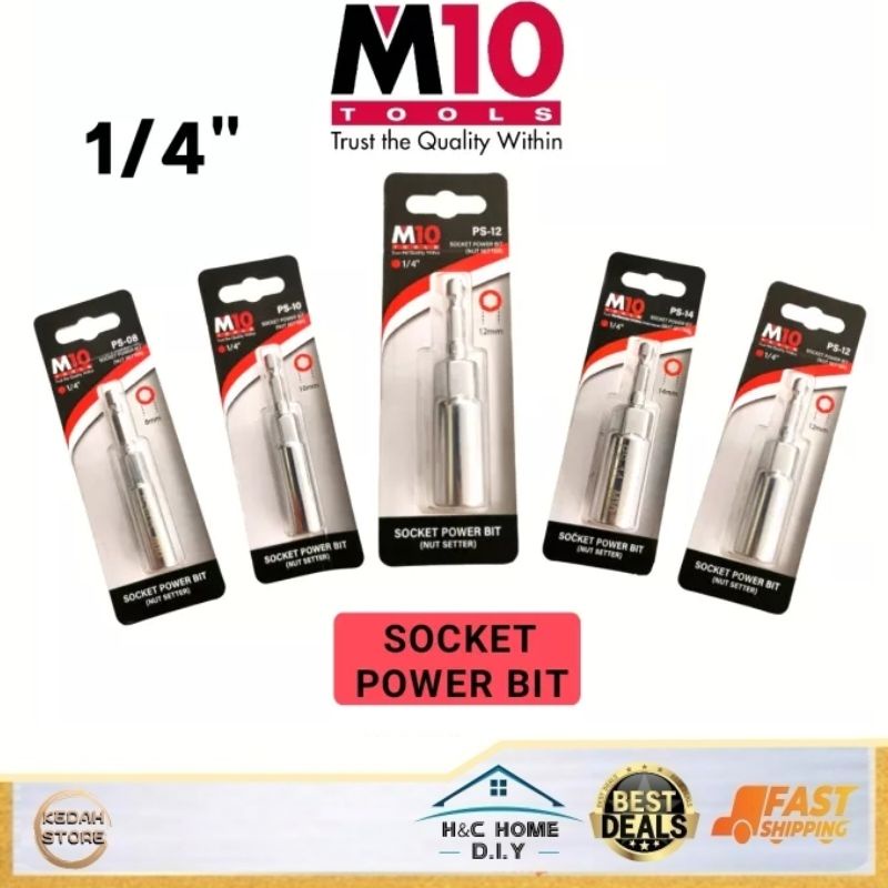 M10 1/4" Socket Power Bit (Nut Setter) | Shopee Singapore
