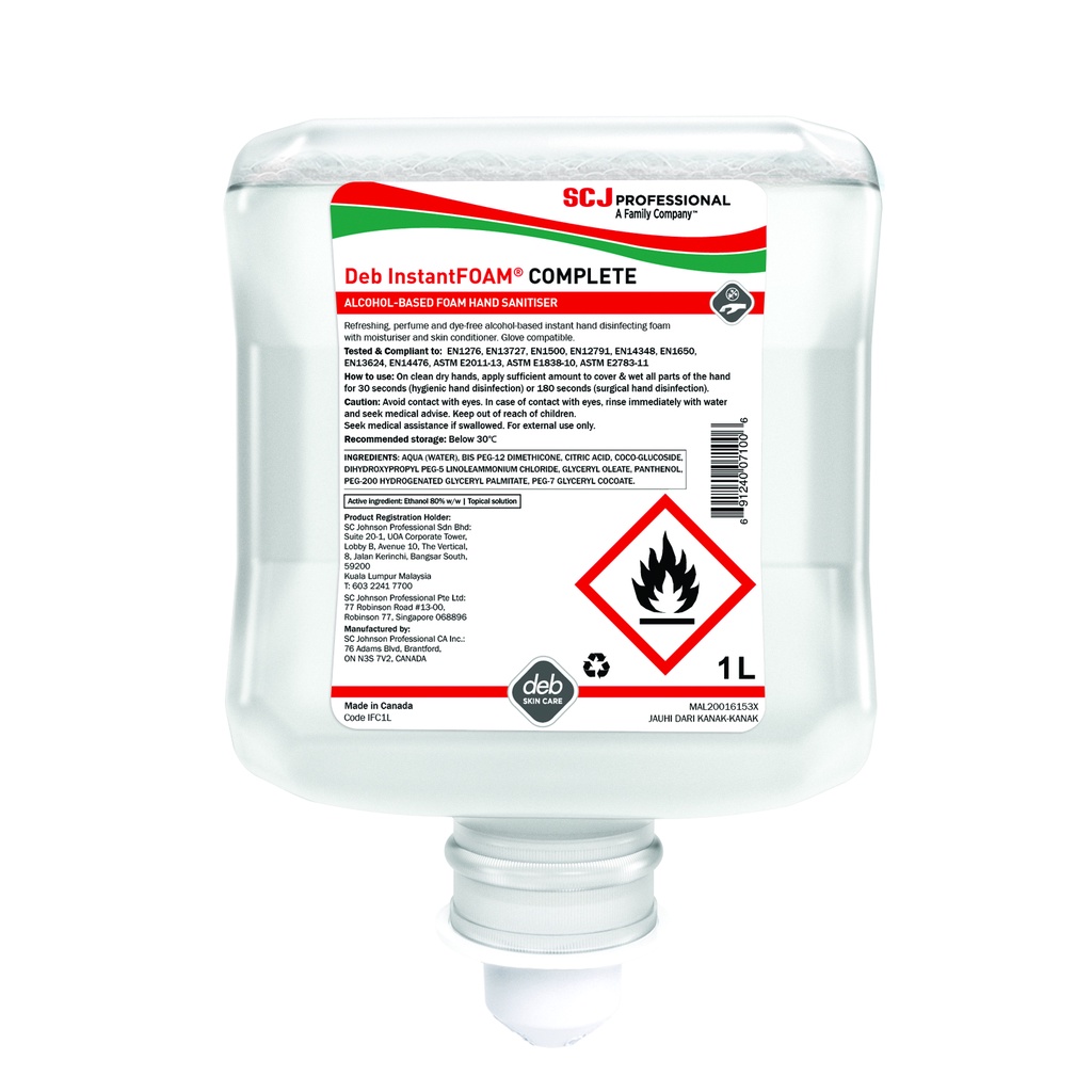DEB InstantFOAM Hand Sanitiser 1Ltr Refill Cartridge | Shopee Singapore