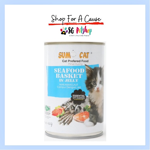 Sumo Cat Seafood Basket in Jelly Cat Canned Food 400g Carton (24 Cans ...