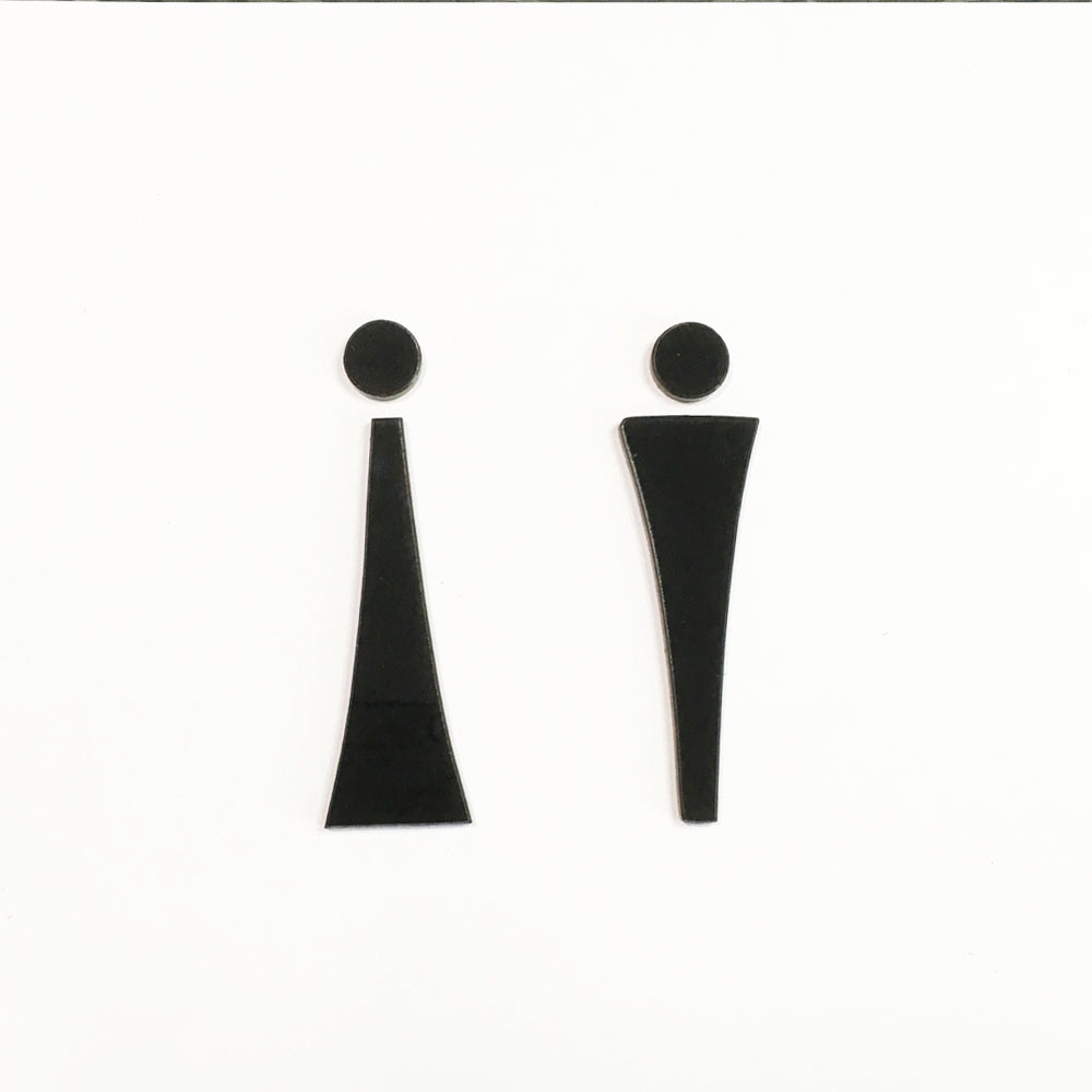 Acrylic Toilet Sign - 1 pair - Home Display, Decor Wall, Restroom ...