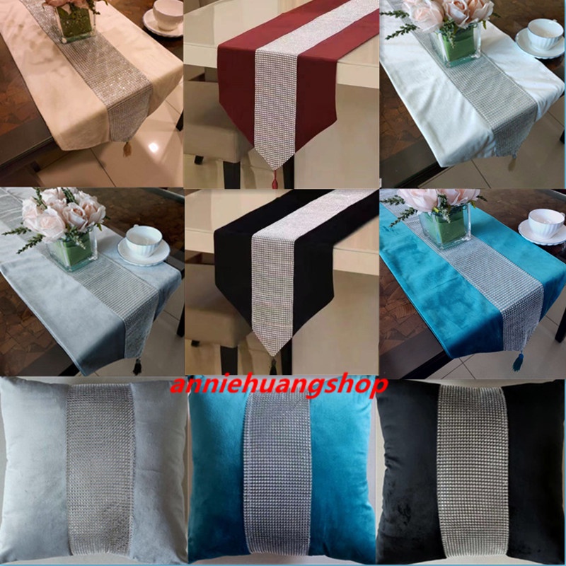 [SG Seller] cushion cover matching table runner sofa pillow case table ...