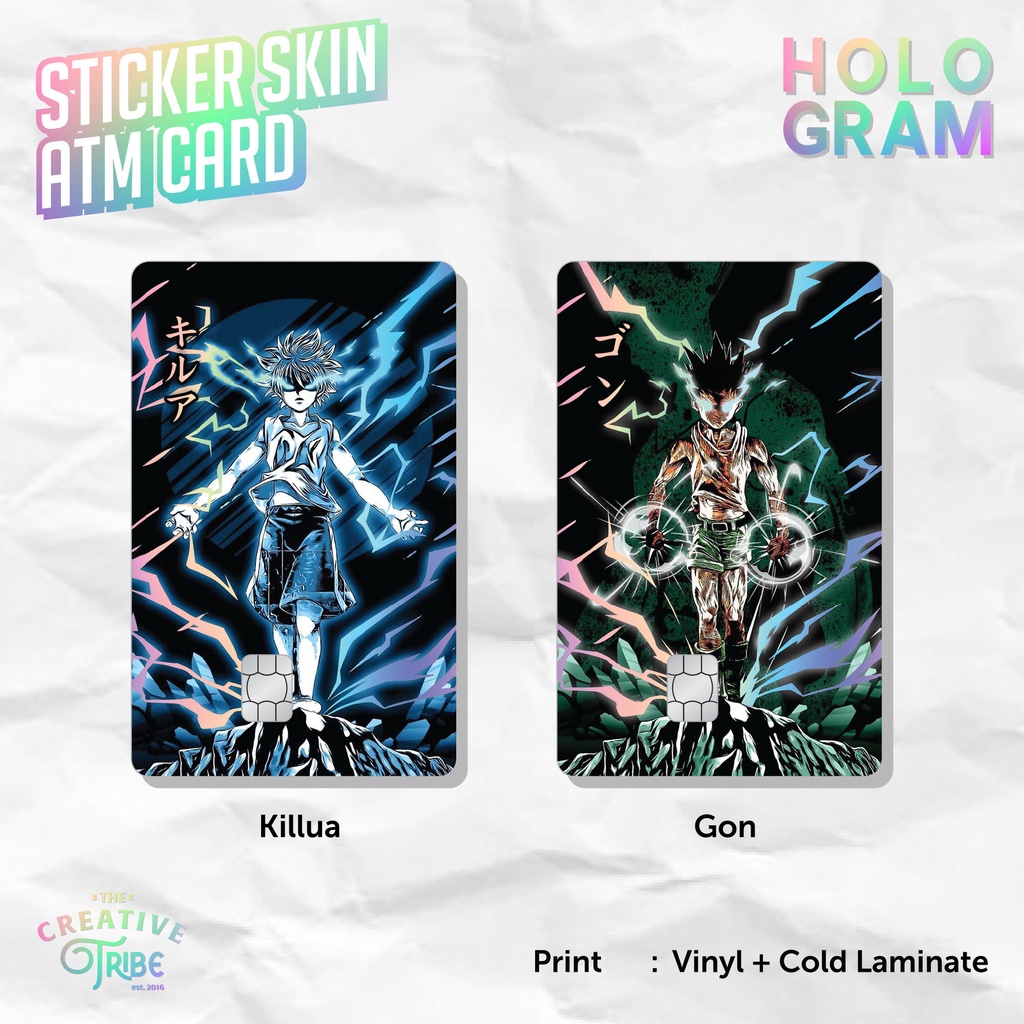 Killua Gon - HOLOGRAM Skin Card Sticker - Vinyl ATM Debit Credit Emoney ...
