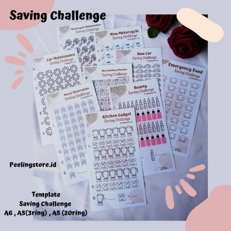 1 SHEET SAVING CHALLENGE SAVING CHALLENGE AESTHETIC VERSION | Shopee ...
